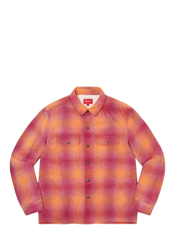 Supreme Shearling Lined Flannel Shirt - Orange