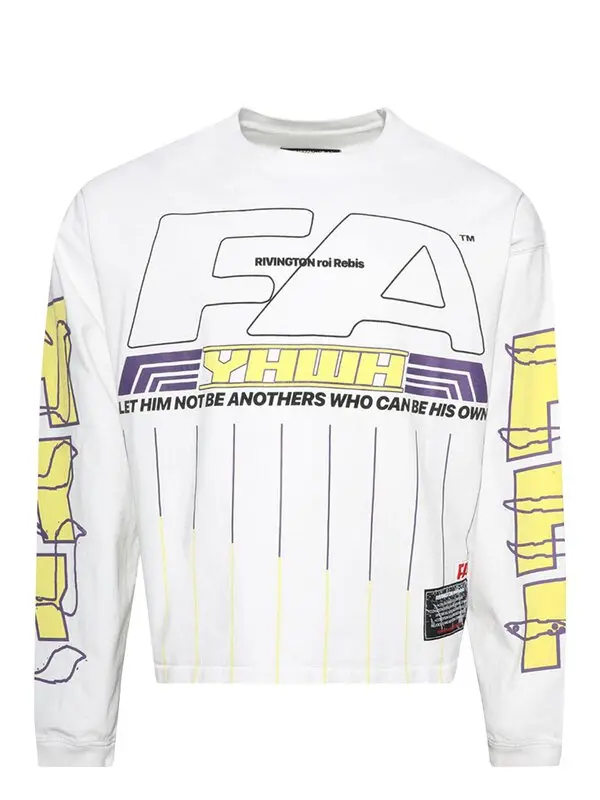 RIVINGTON ROI REBIS His Own Racing Long-sleeve Tee - White