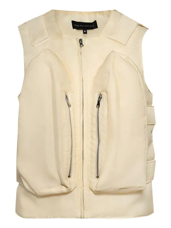 WHO DECIDES WAR BY EV BRAVADO Organza Bullet Point Vest - Tan