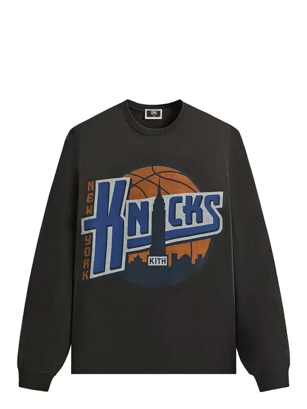 Kith For New York Knicks City Vintage Long-sleeve Tee - Black