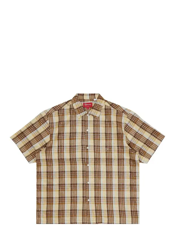 Supreme Metallic Plaid Short-sleeve Shirt - Brown