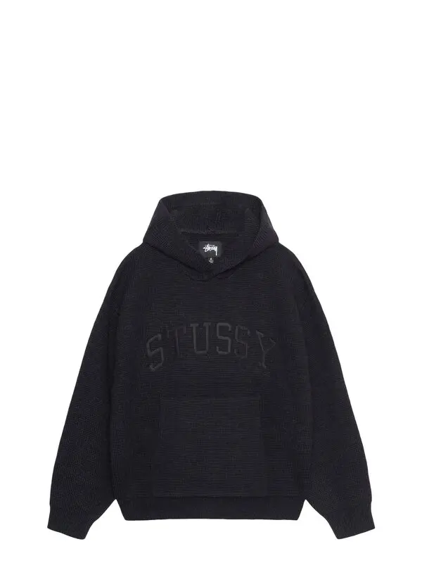 StÜssy Felt Patch Knit Hoodie - Black