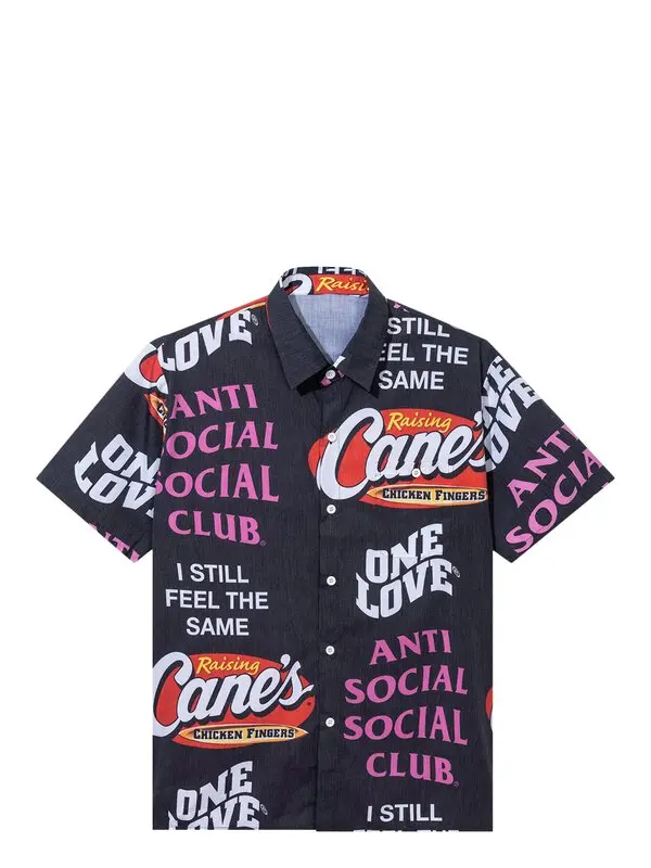 ANTI SOCIAL SOCIAL CLUB X Raising Canes Trademark Button Up - Black