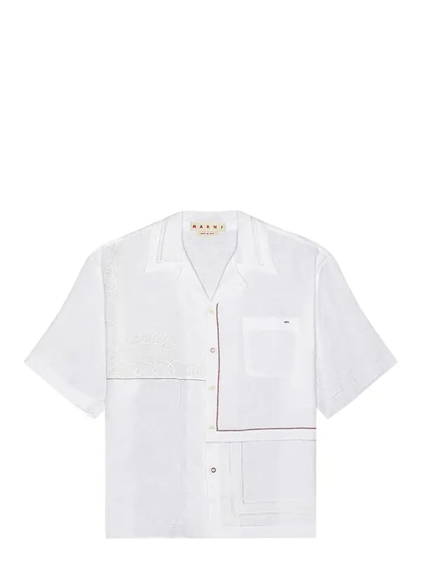 Marni Patchwork Linen Shirt - White