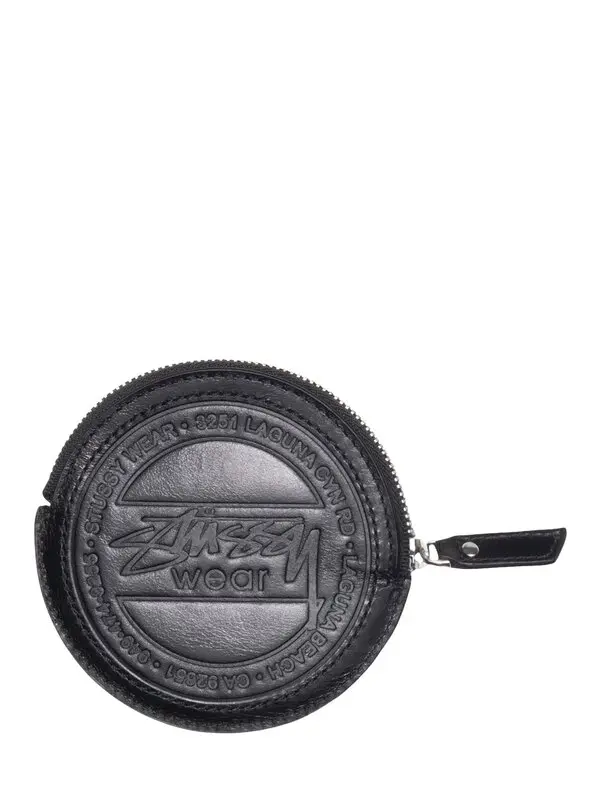 StÜssy Surf Dot Leather Pouch - Black