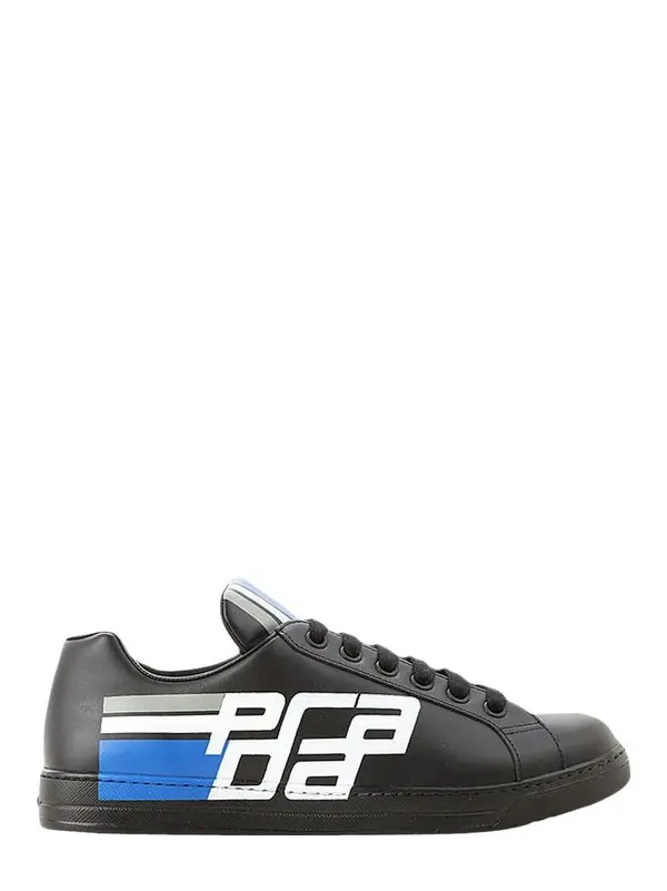 Prada Avenue Low 'vitello Graphic Logo' Sneakers - Black