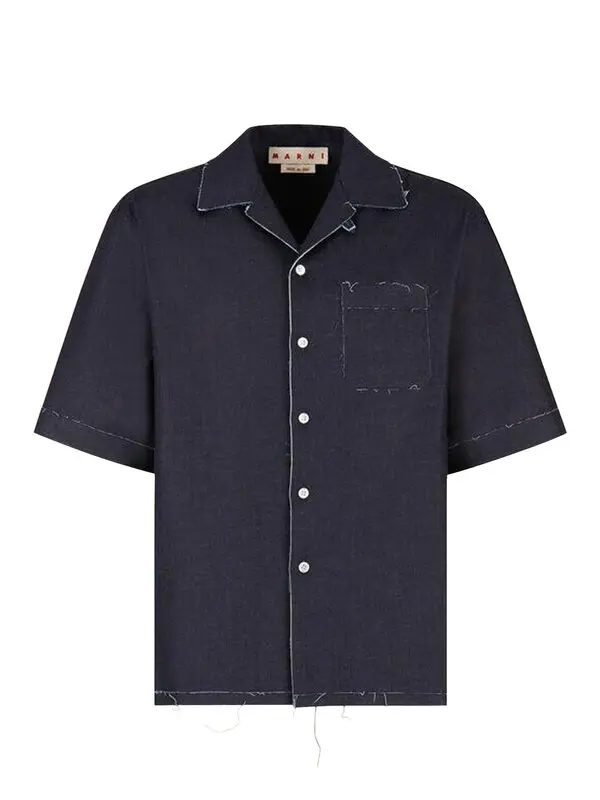 Marni Trompe L'oeil Stretch Denim Shirt - Blue