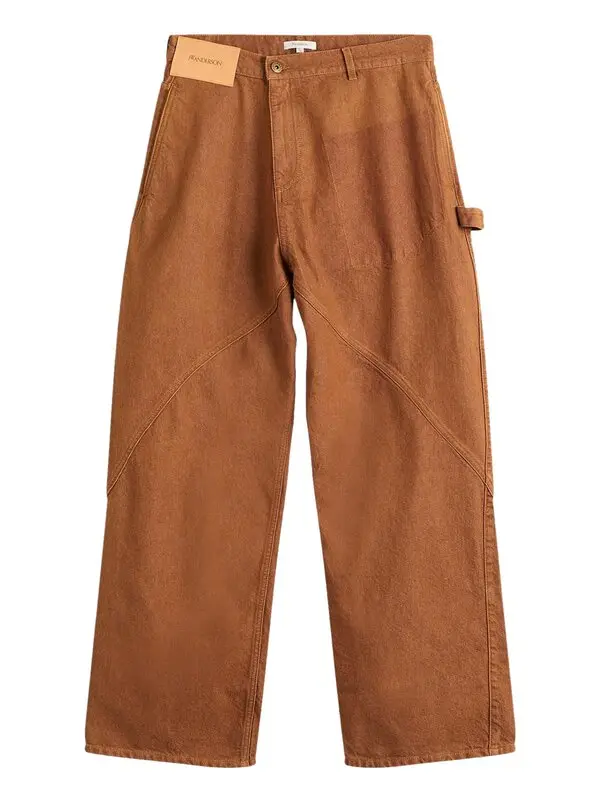 JW Anderson Aged Twisted Workwear Jeans - Brown