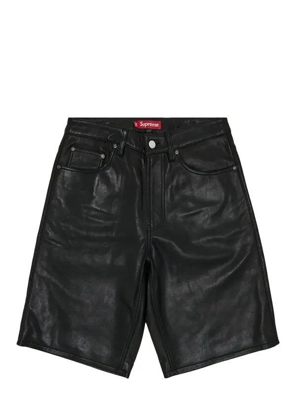 Supreme Baggy Leather Short - Black