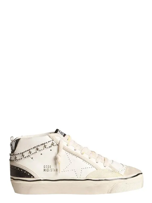 GOLDEN GOOSE Mid Star Lab Sneakers With Cut Out Stars - White
