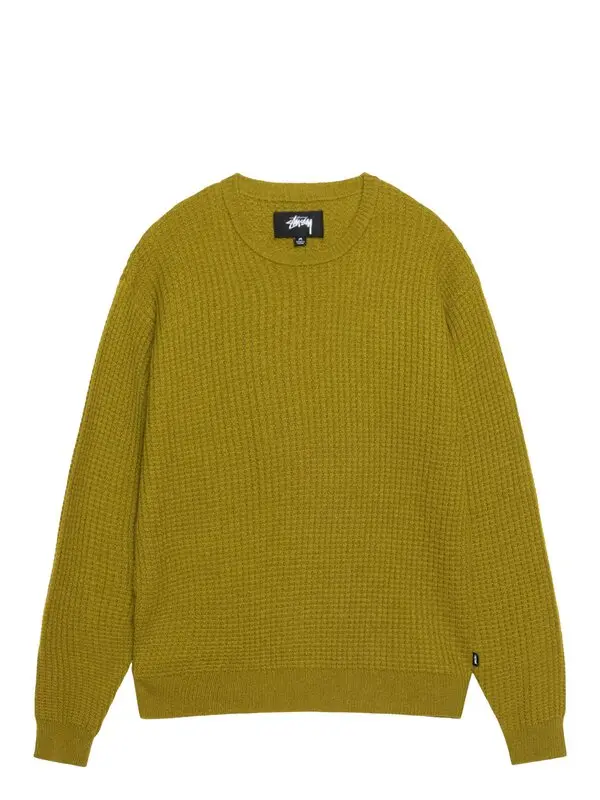 StÜssy Waffle Knit Cashmere Crew - Green