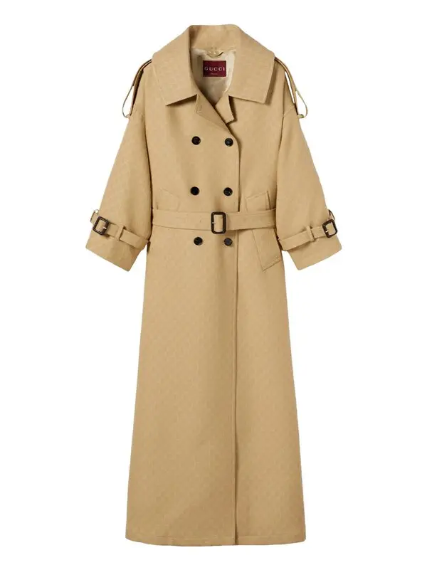 Gucci Double-breasted Trench Coat - Tan