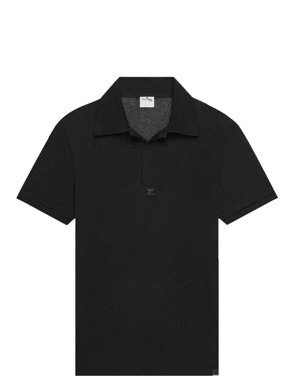 COURREGES Ac Mesh Polo - Black