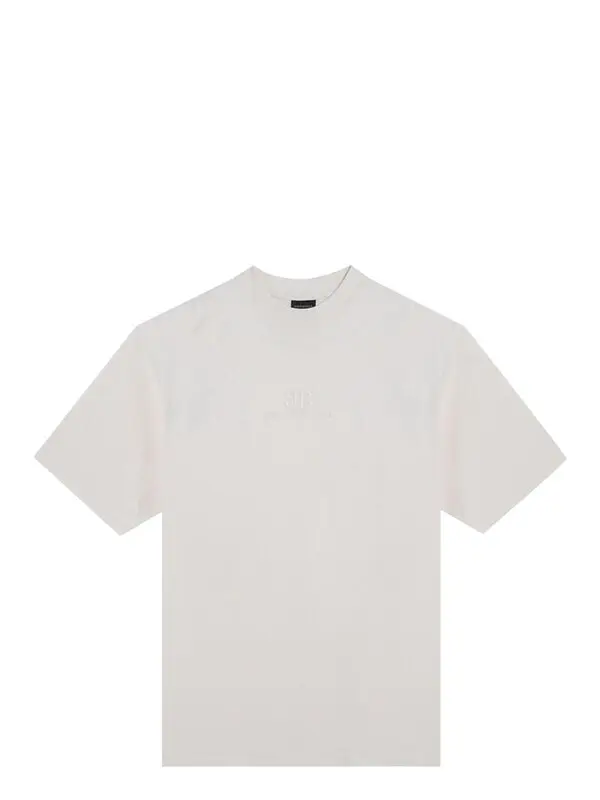 Balenciaga Logo Embroidered T-shirt - Cream