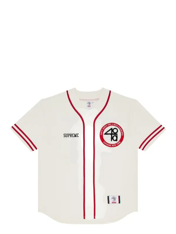 Supreme X 40 Acres Twill Baseball Jersey - Cream