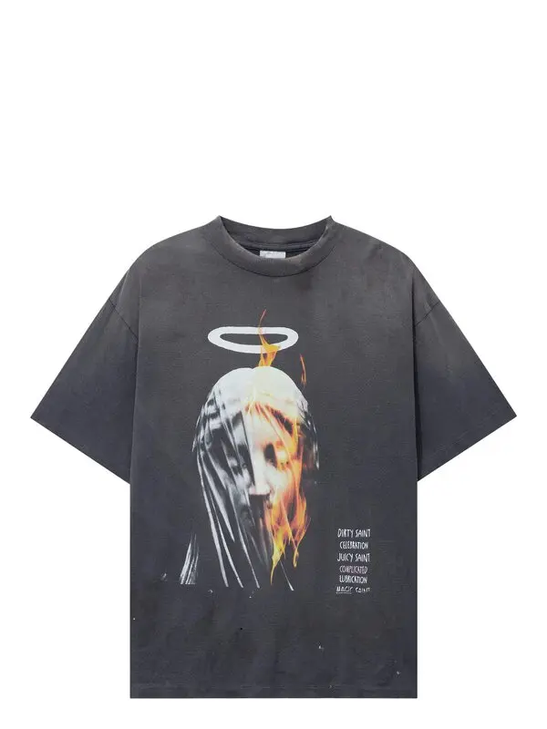 SAINT MXXXXXX Devil Daddy Short-sleeves T-shirt - Black