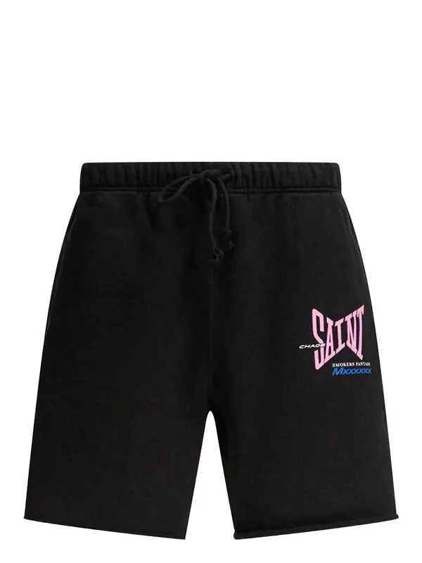 SAINT MXXXXXX Ribon Saint Sweatshort - Black