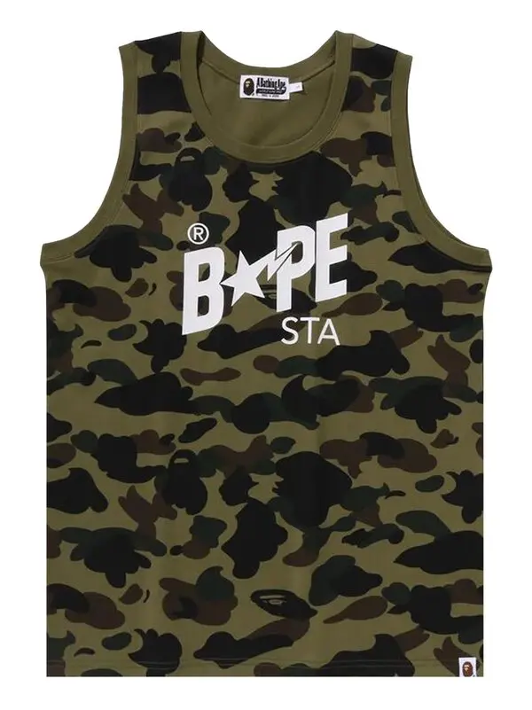 A BATHING APE 1st Camo Sta Tank Top - Green