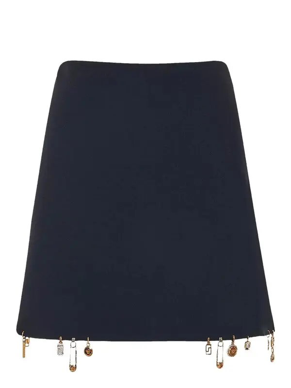 Versace Charm-embellished Satin Mini Skirt - Black