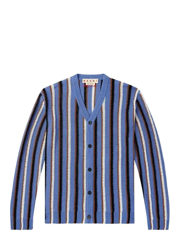 Marni Striped Knit Cardigan - Blue
