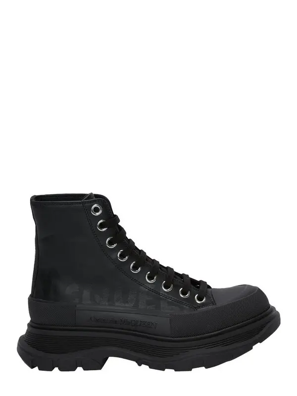 Alexander McQueen Tread Slick Lace Up Boots - Black