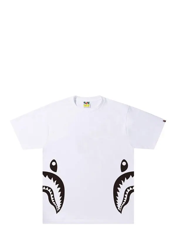 A BATHING APE Bicolor Side Shark Tee - White