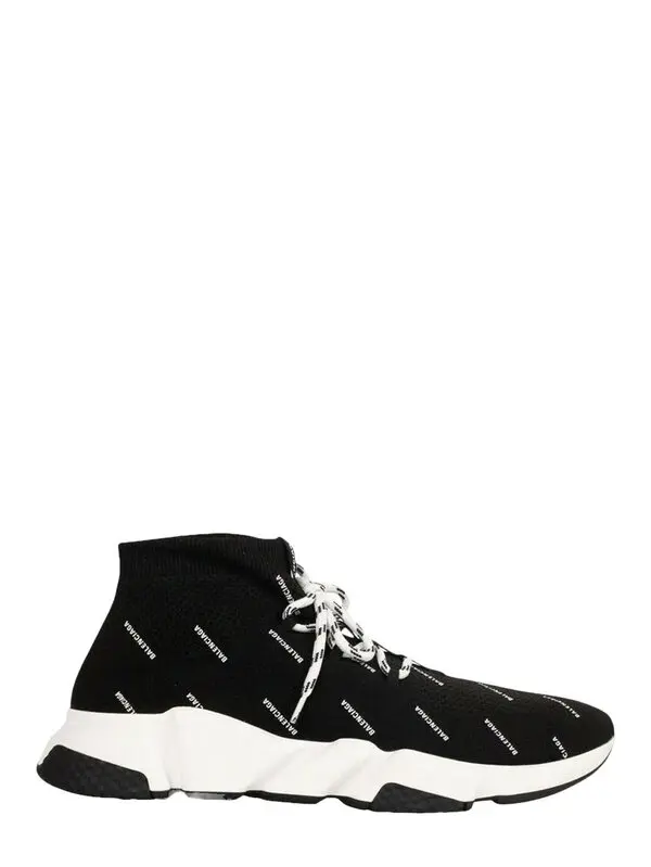 Balenciaga Speed Lace-up All Over Print Sneakers - Black