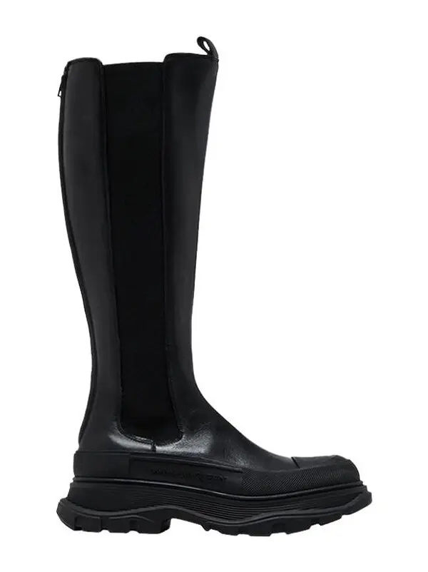 Alexander McQueen Tread Slick Knee High Boot - Black