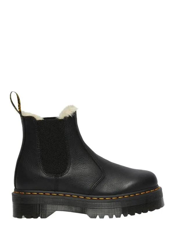 Dr. Martens 2976 Faux Fur Lined Platform Chelsea Boot - Black