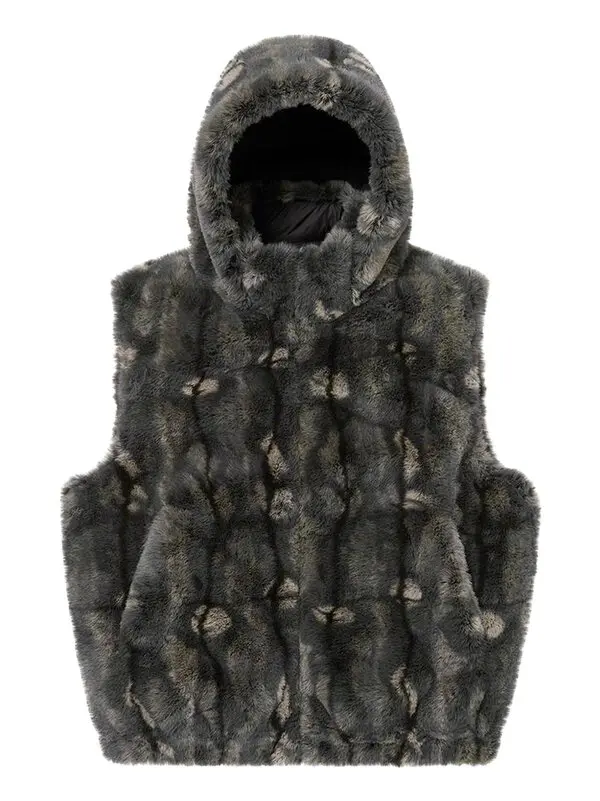 Supreme Faux Fur Hooded Vest - Black