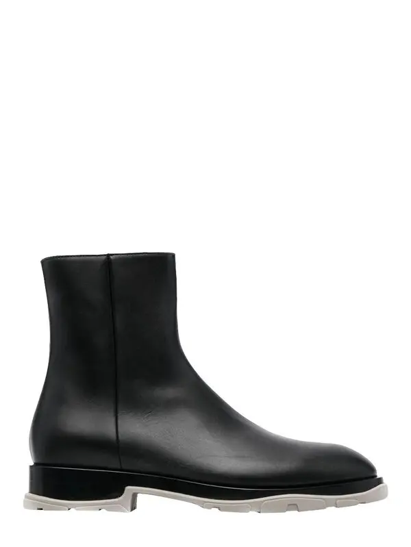 Alexander McQueen Leather Half Boot - Black