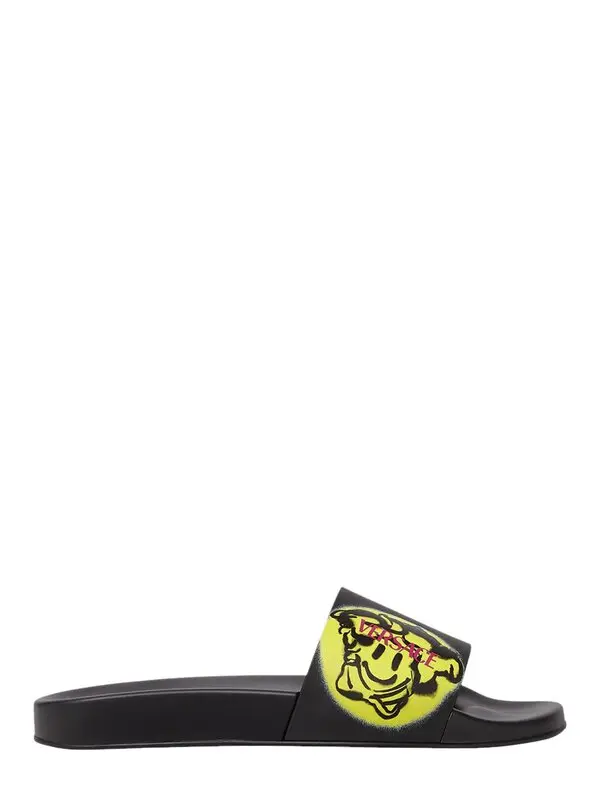 Versace Medusa Smile Slides - Black