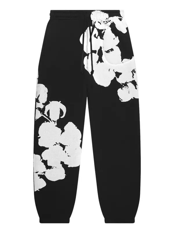 DENIM TEARS Big Cotton Wreath Sweatpants - Black