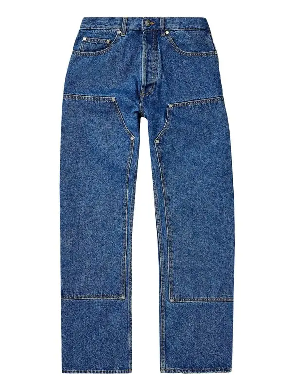 Palm Angels Monogram Workwear Denim Jeans - Blue