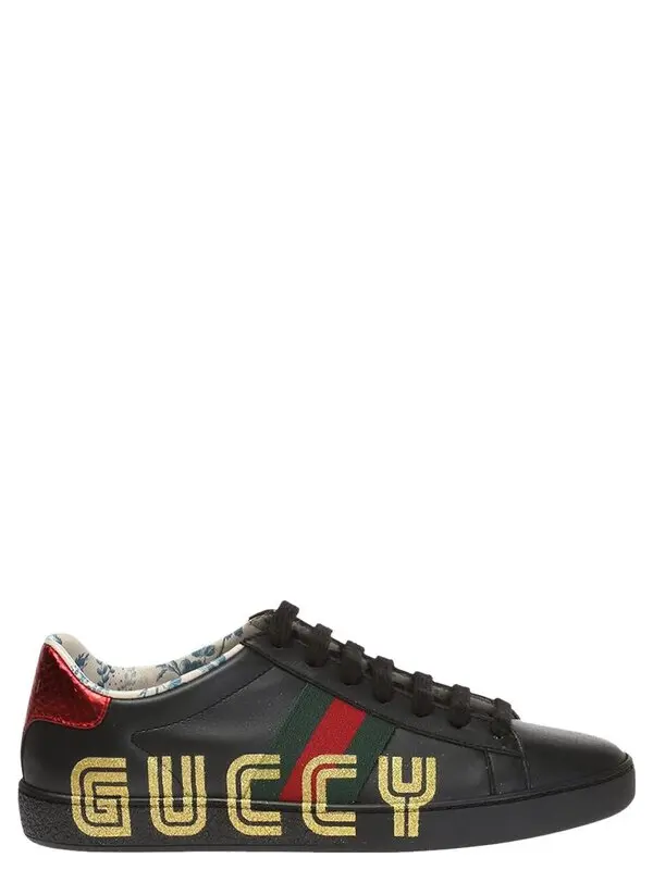 Gucci Ace Low 'guccy Print' Sneakers - Black