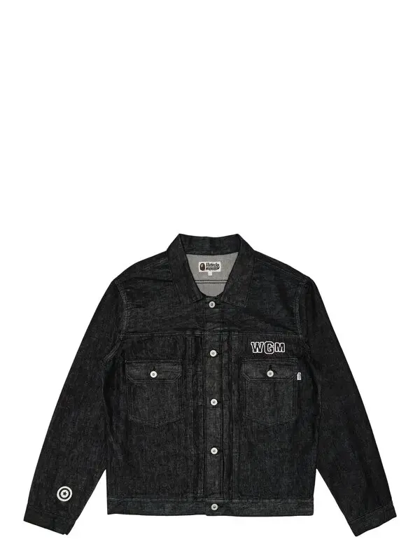 A BATHING APE Pearl Shark Denim Jacket - Black