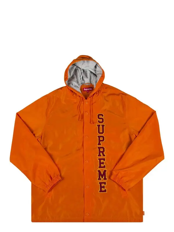 Supreme Vertical Logo Hooded Coaches Jacket - Orange