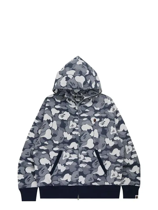 A BATHING APE Stripe Abc Camo Relaxed Fit Full Zip Hoodie - Blue