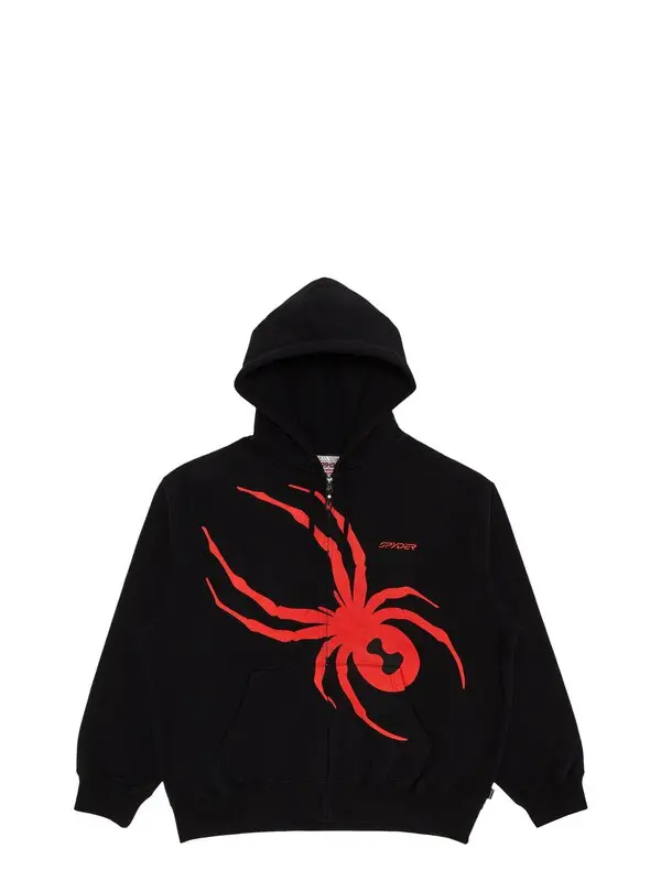 Supreme X Spyder Zip Up Hooded Sweatshirt - Black