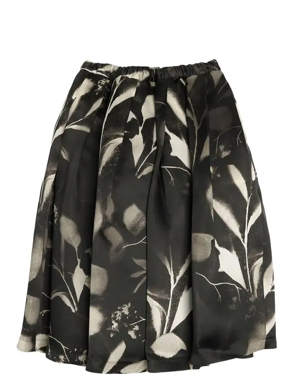 Comme Des Garçons Silk Printed Skirt - Black
