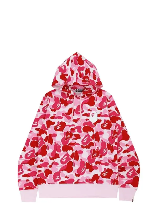 A BATHING APE Big Abc Camo Ape Head Pullover Hoodie - Pink
