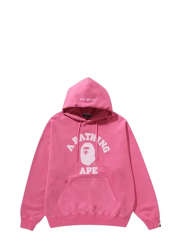 A BATHING APE College Overdye Pullover Hoodie - Pink