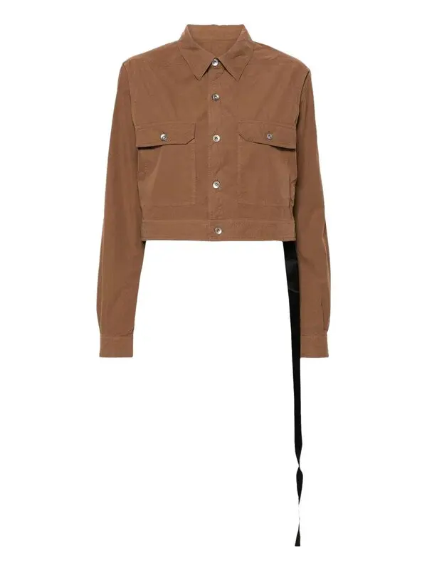 Rick Owens Cape Sleeve Cropped Outershirt - Green