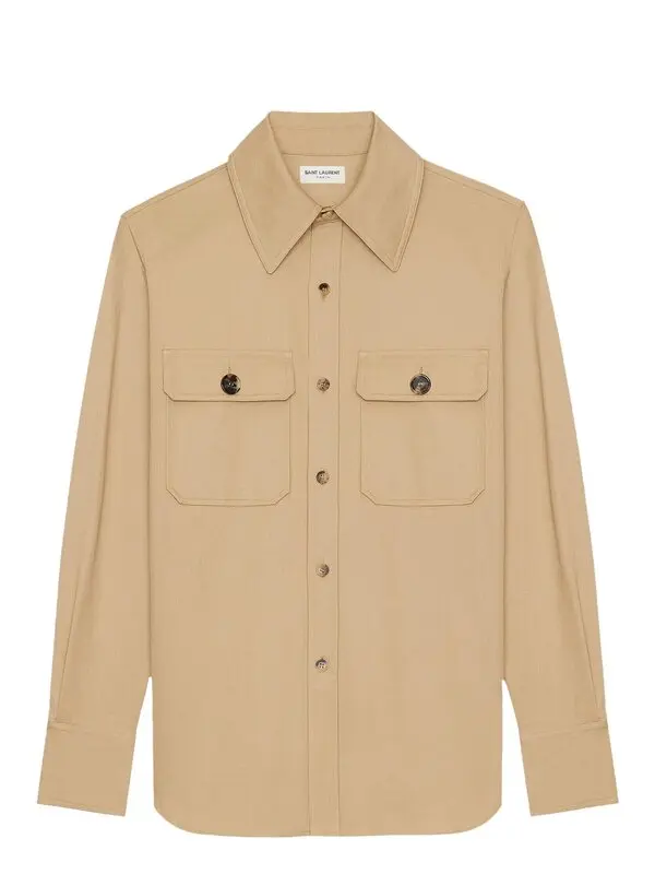 Saint Laurent Saharienne Shirt - Tan