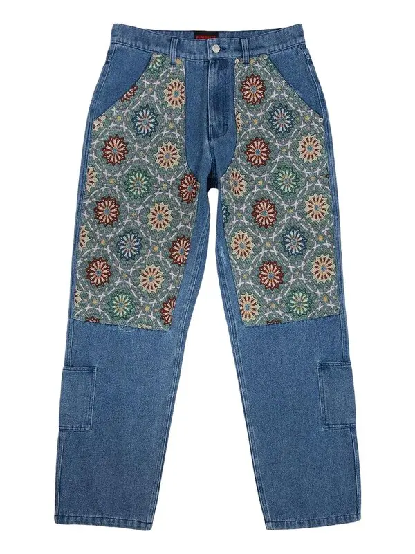 PLEASURES Floral Knee Pants - Blue