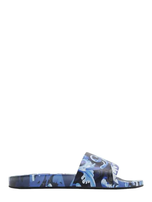 Versace Baroccoflage Print Slides - Blue