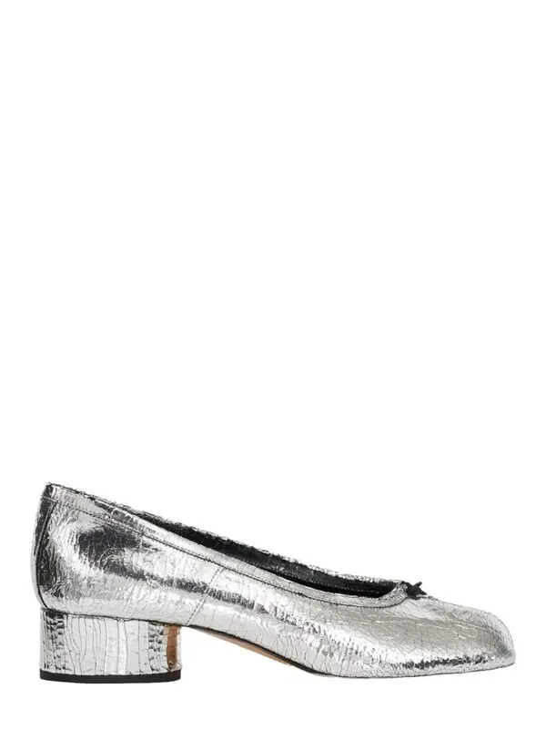 MAISON MARGIELA Tabi Ballerina With Block Heel - Silver