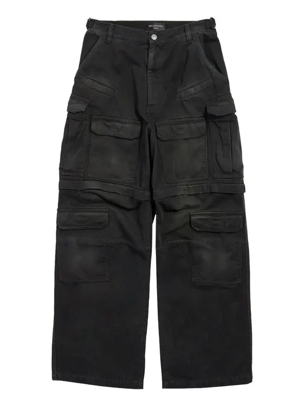 Balenciaga Sunbleached Cargo Pants - Black