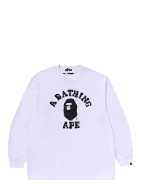A BATHING APE College Relaxed Fit Long-sleeve Tee - White