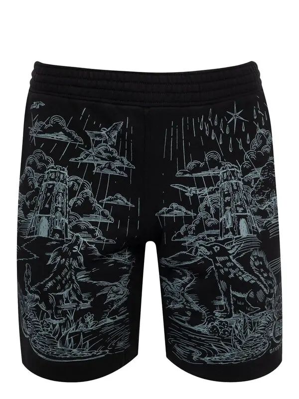 Givenchy Printed Board Shorts - Black